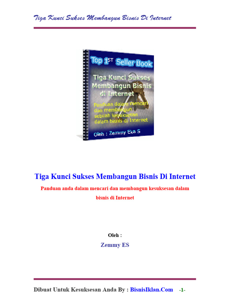 3 Kunci Sukses Bisnis Internet | PDF
