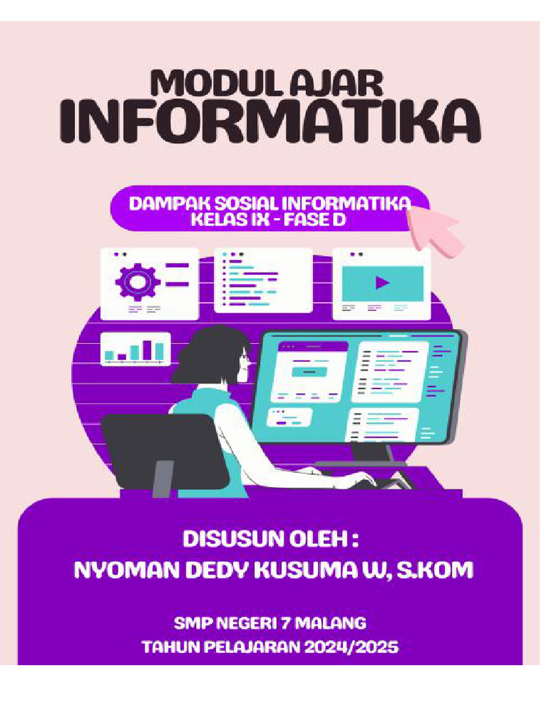 Modul Ajar Informatika - Dampak Sosial Informatika - Fase D - jYmljX9WDX | PDF