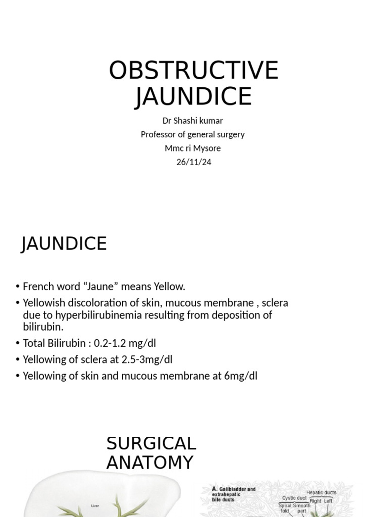 Obstructive Jaundice 2 | PDF | Gallbladder | Bile