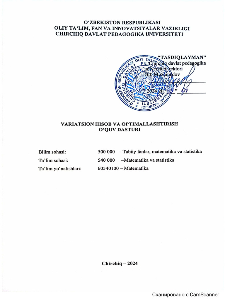 Variatsion Hisob Va Optimallashtirish | PDF