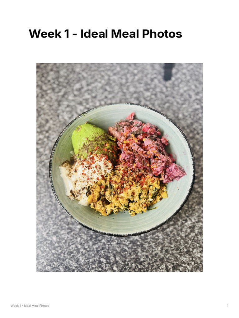 Ideal Meal Photos For Week 1 | PDF