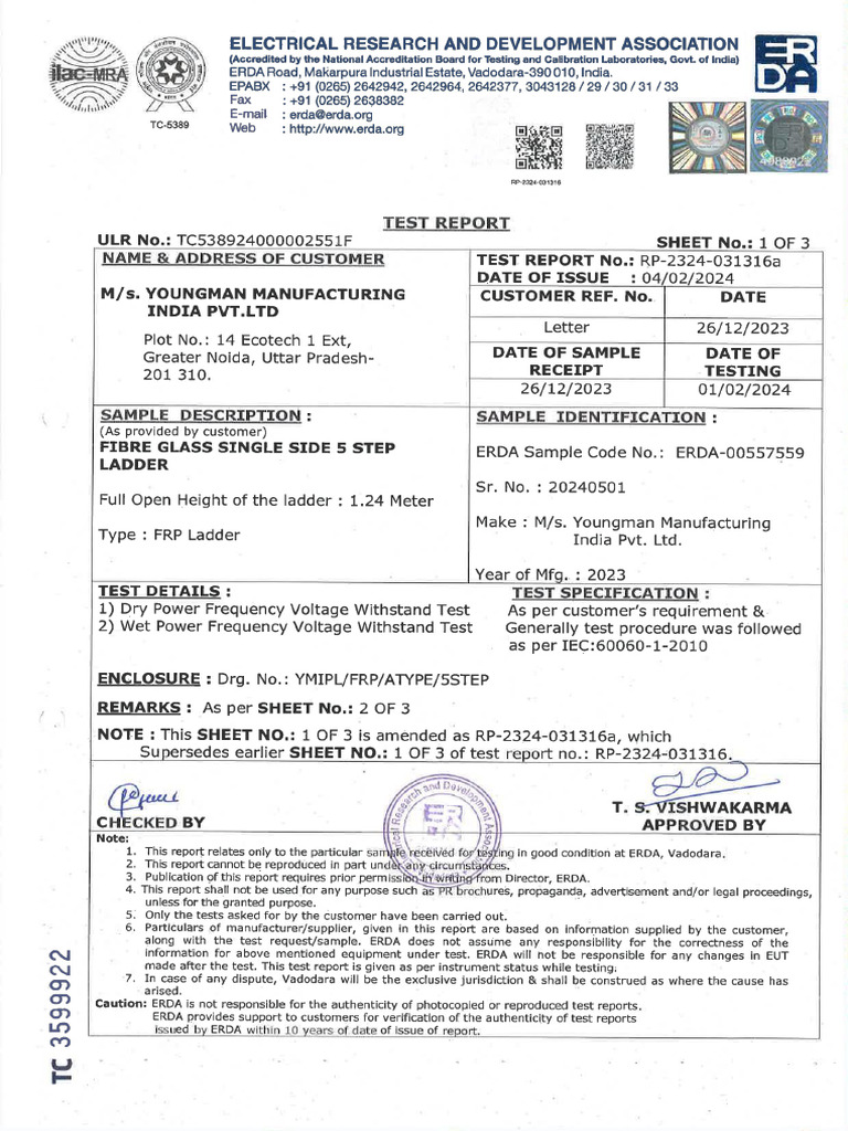 ERDA Certificate 2024 | PDF