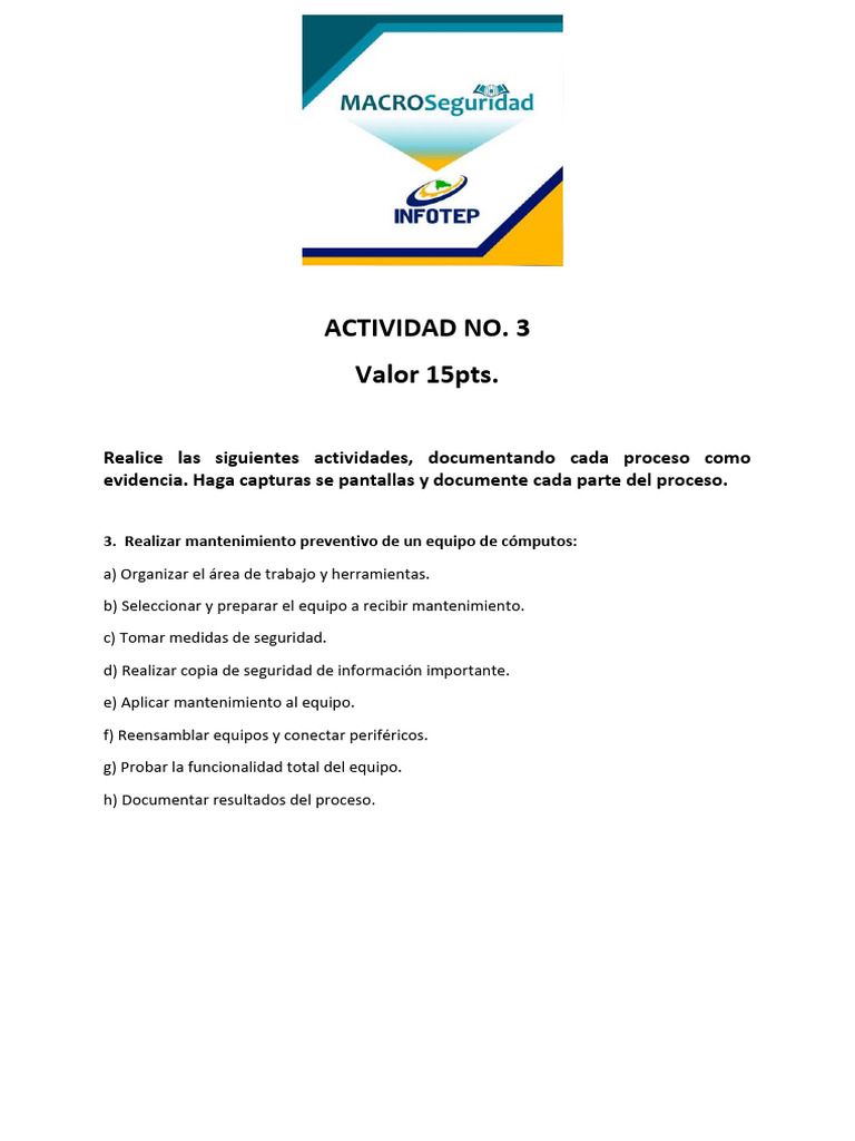Ejercicio Practico 3 - 15pts | PDF | Periférico | Descarga electrostática