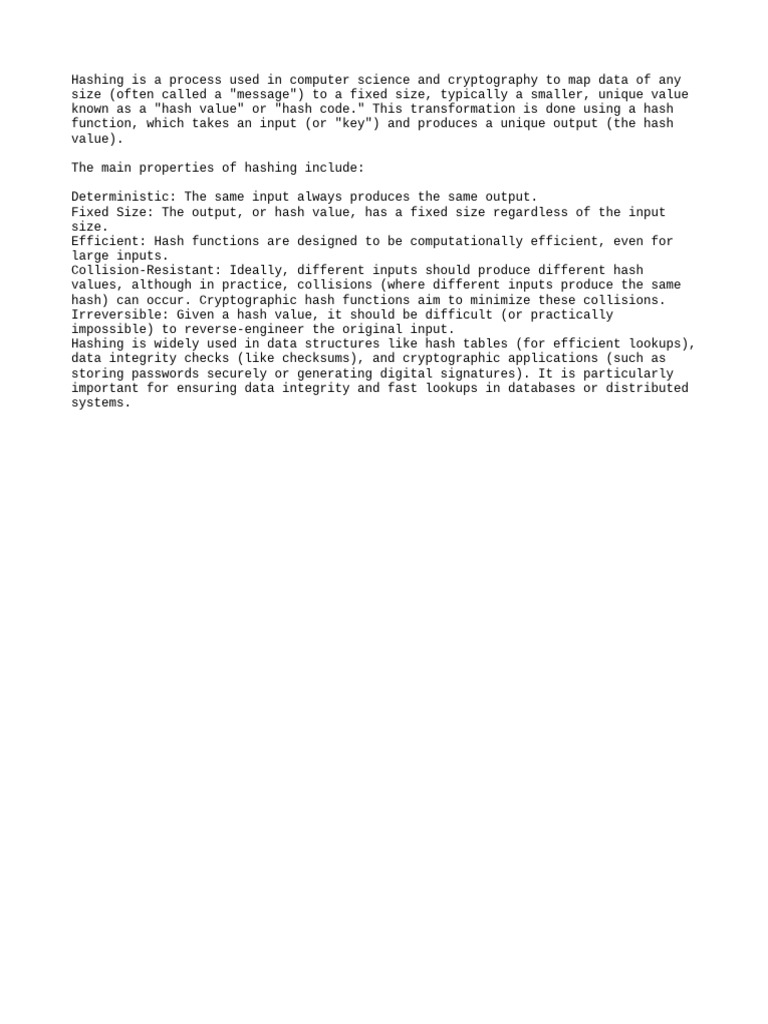 Understanding Hashing in Computer Science | PDF