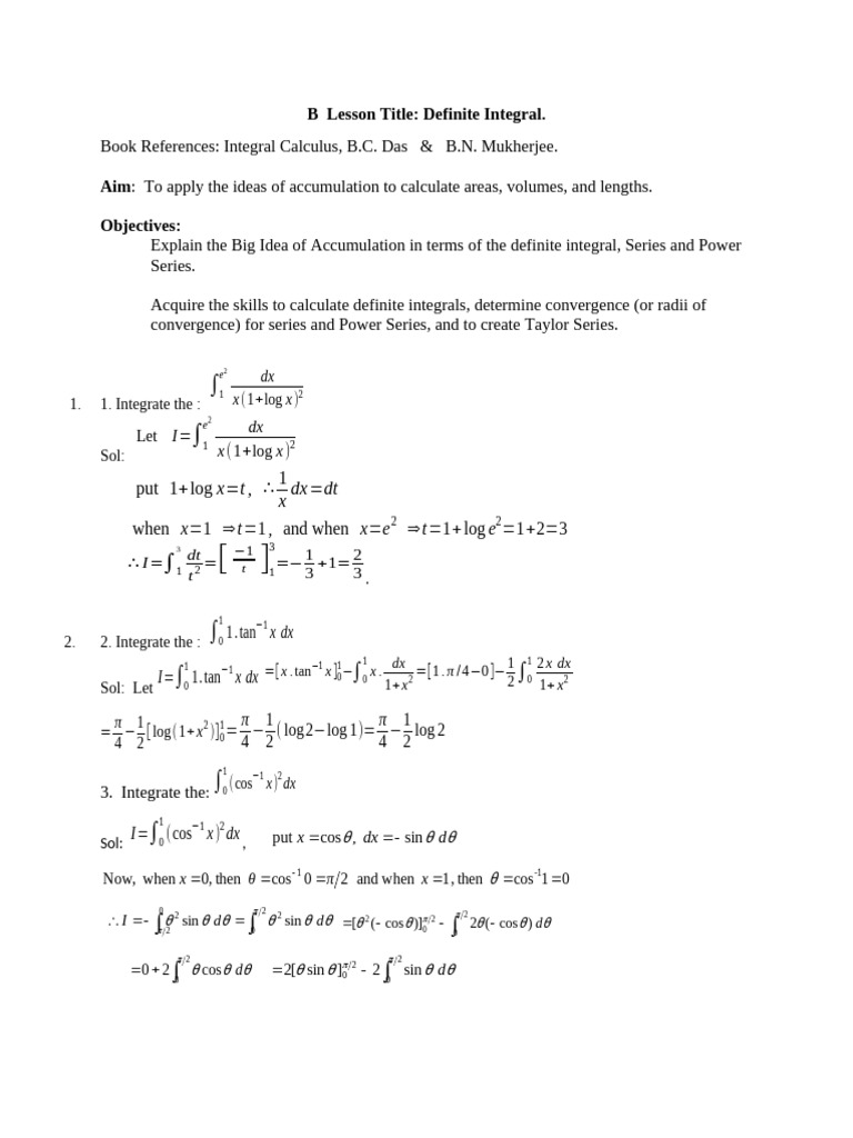 Definite Integral | PDF | Mathematical Physics | Algebra