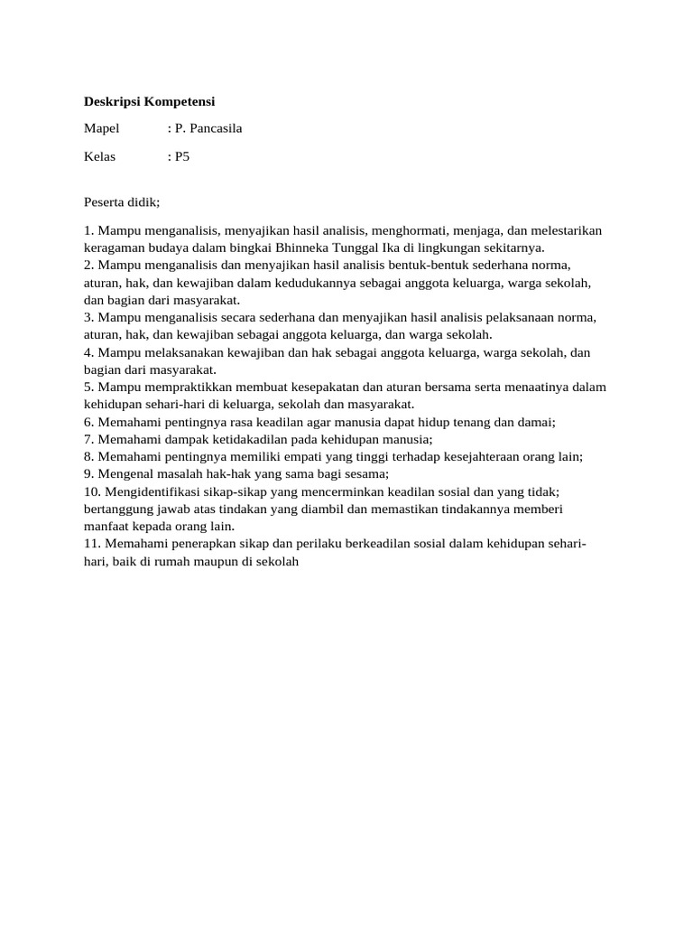 Deskripsi Kompetensi Dan Soal ABK | PDF