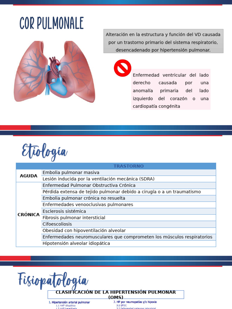 Grupo 3 - Cor Pulmonale - Exposicion | PDF | Pulmón | Condicion cronica