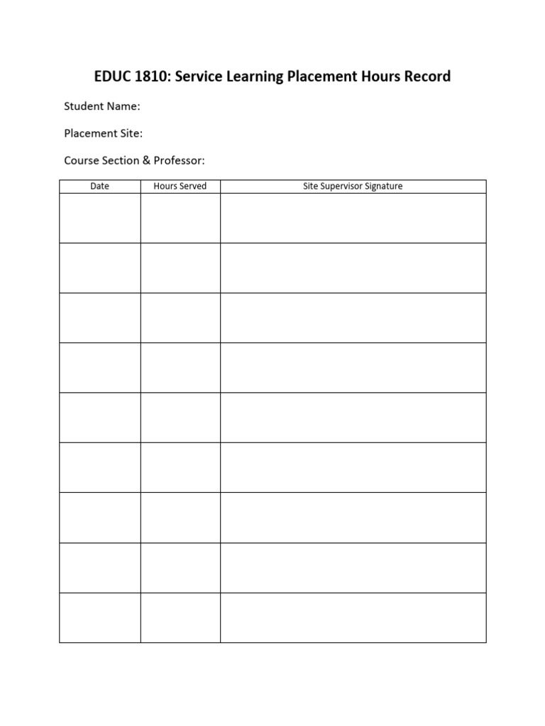 Hours Tracking Sheet | PDF