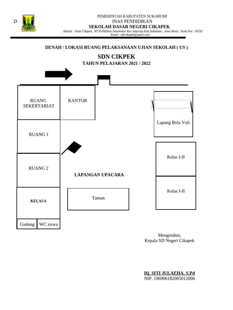 Denah Lokasi Ujian SDN Cikapek 2022 | PDF