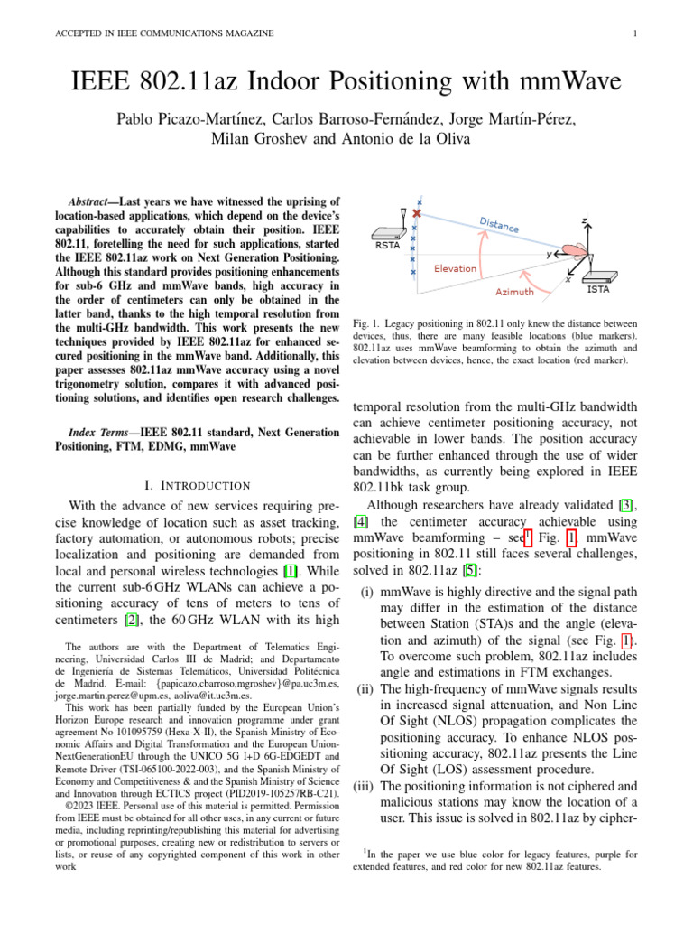 IEEE 802.11az Indoor Positioning With Mmwave | PDF | Ieee 802.11 | Electronics