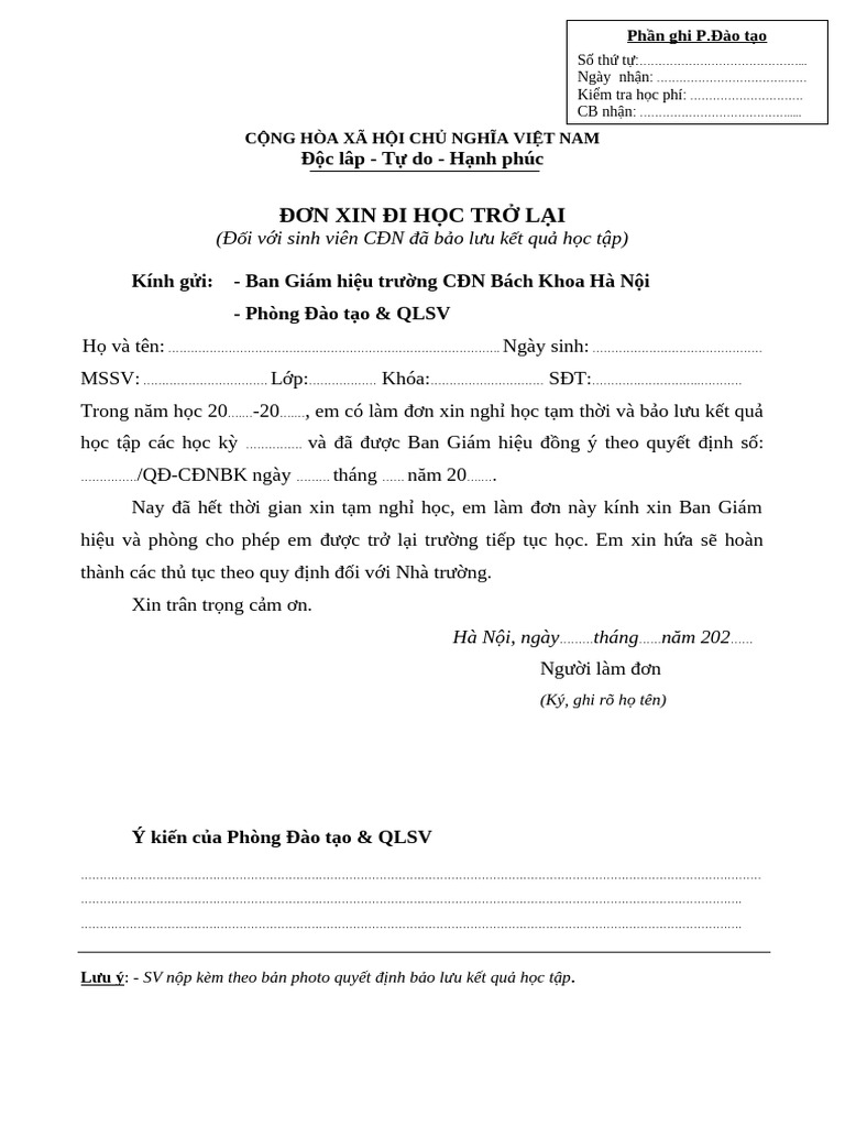 BM4 - Don Xin Di Hoc Tro Lai (Bao Luu) | PDF