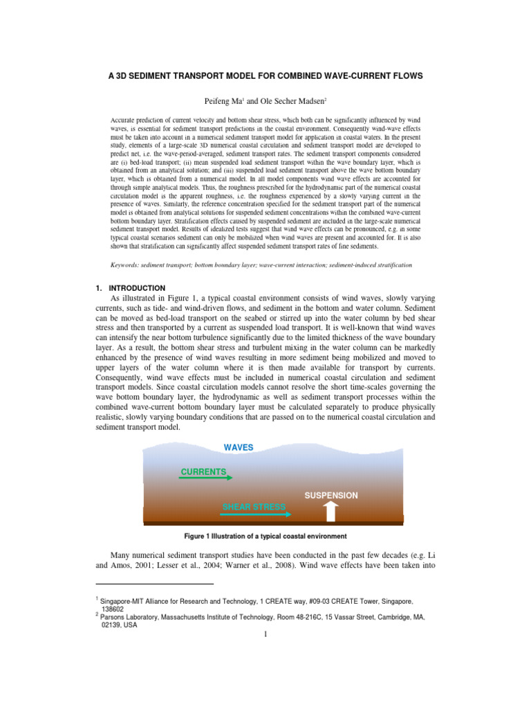 3D Sediment Transport Model for Waves and Currents | PDF | Boundary ...