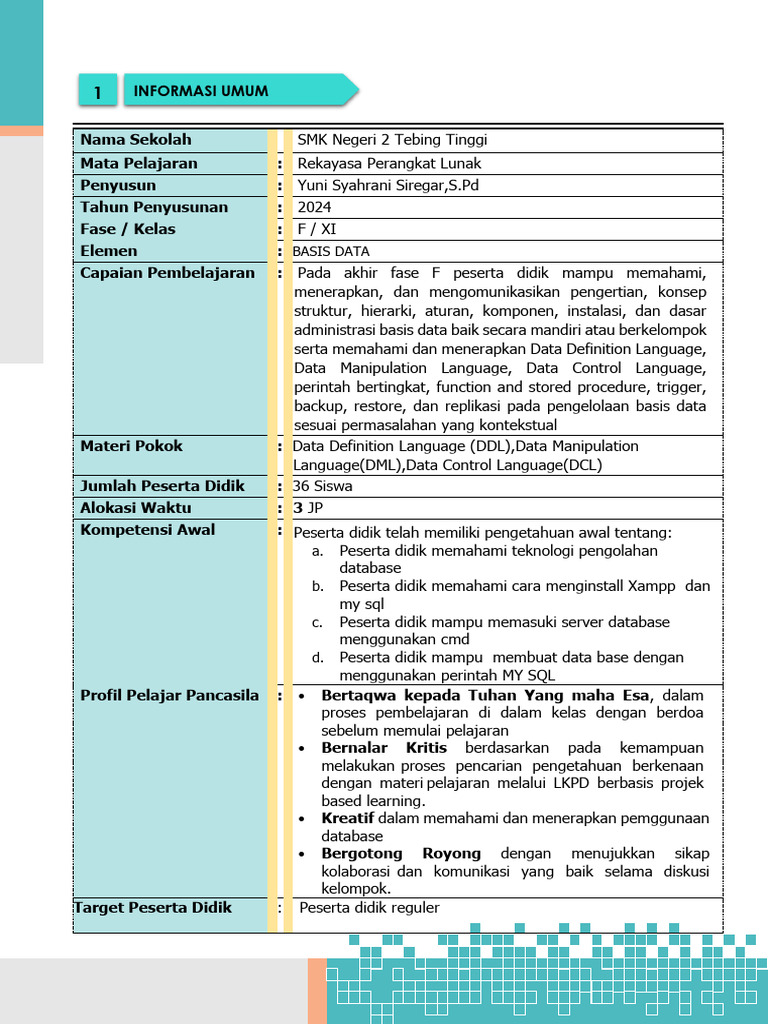 Pembelajaran SQL di SMK Negeri 2 | PDF