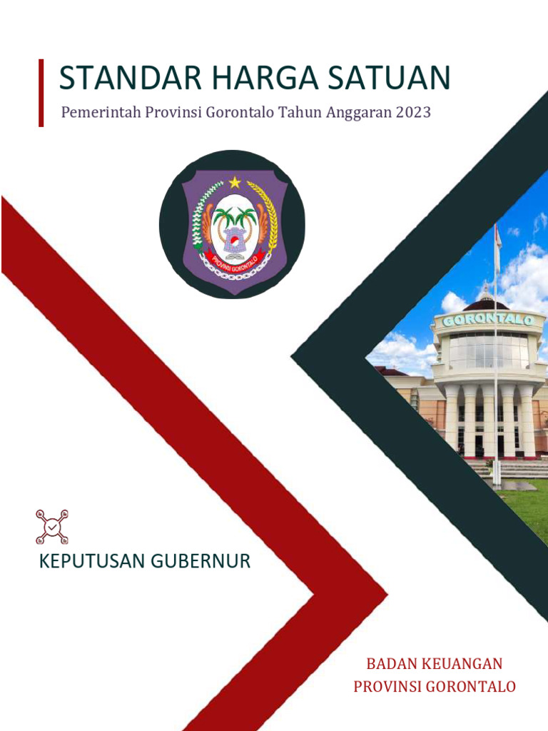 STANDAR HARGA SATUAN Pemerintah Provinsi Gorontalo Tahun Anggaran 2023 | PDF