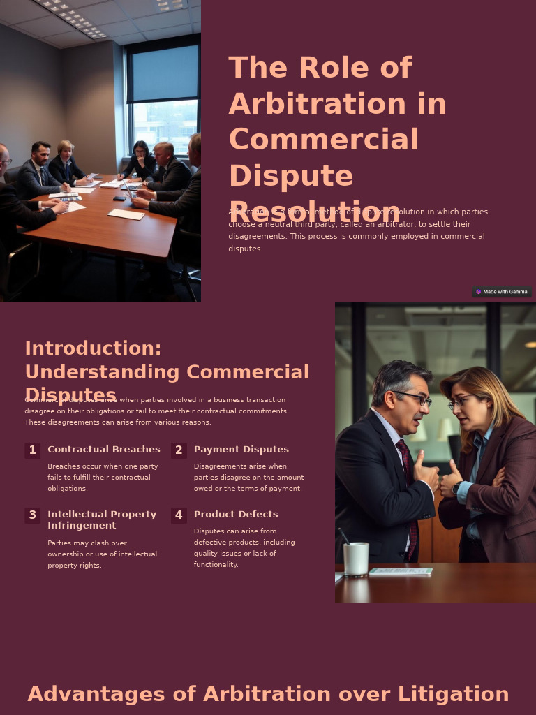 The Role of Arbitration in Commercial Dispute Resolution | PDF ...