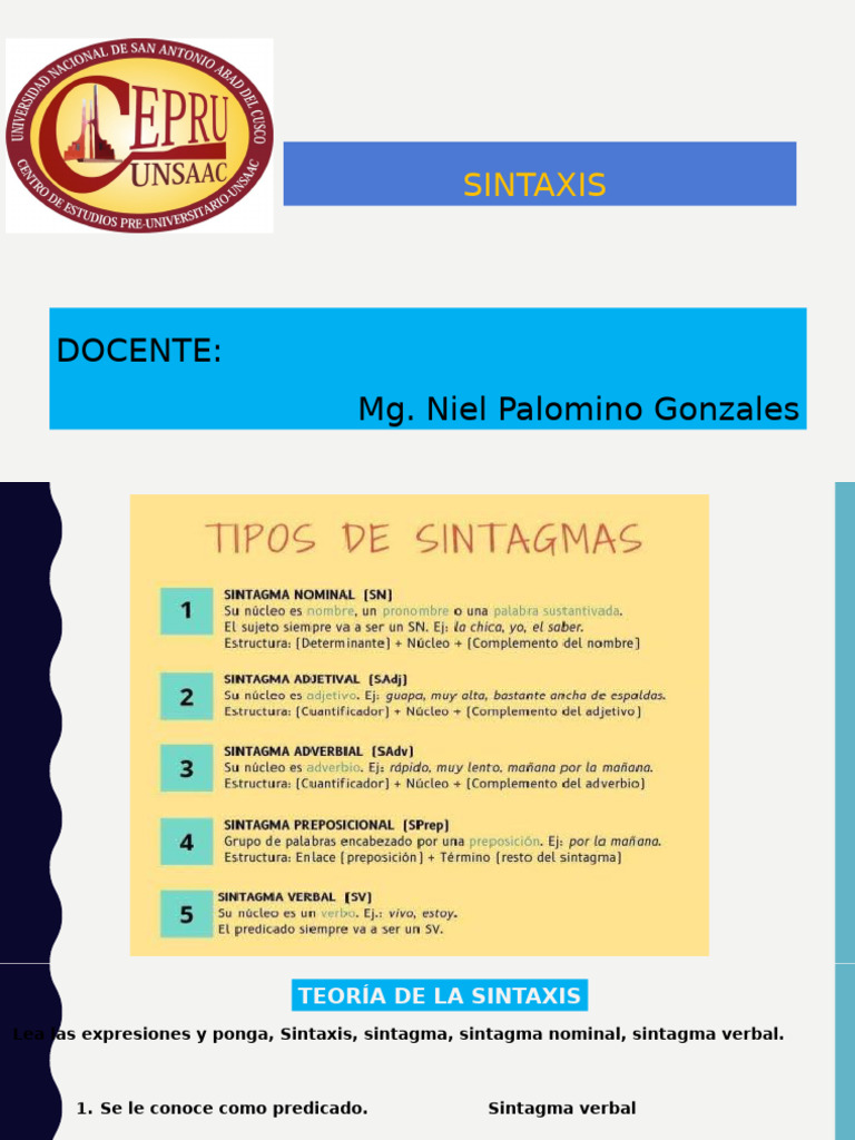 Teoría y Elementos de la Sintaxis | PDF | Verbo | Asunto (gramática)