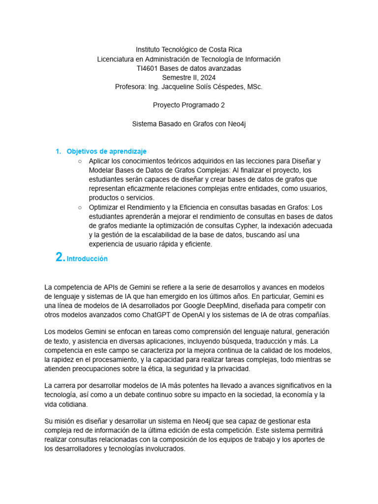 Proyecto 2 - Neo4J | PDF | Bases de datos | Inteligencia artificial