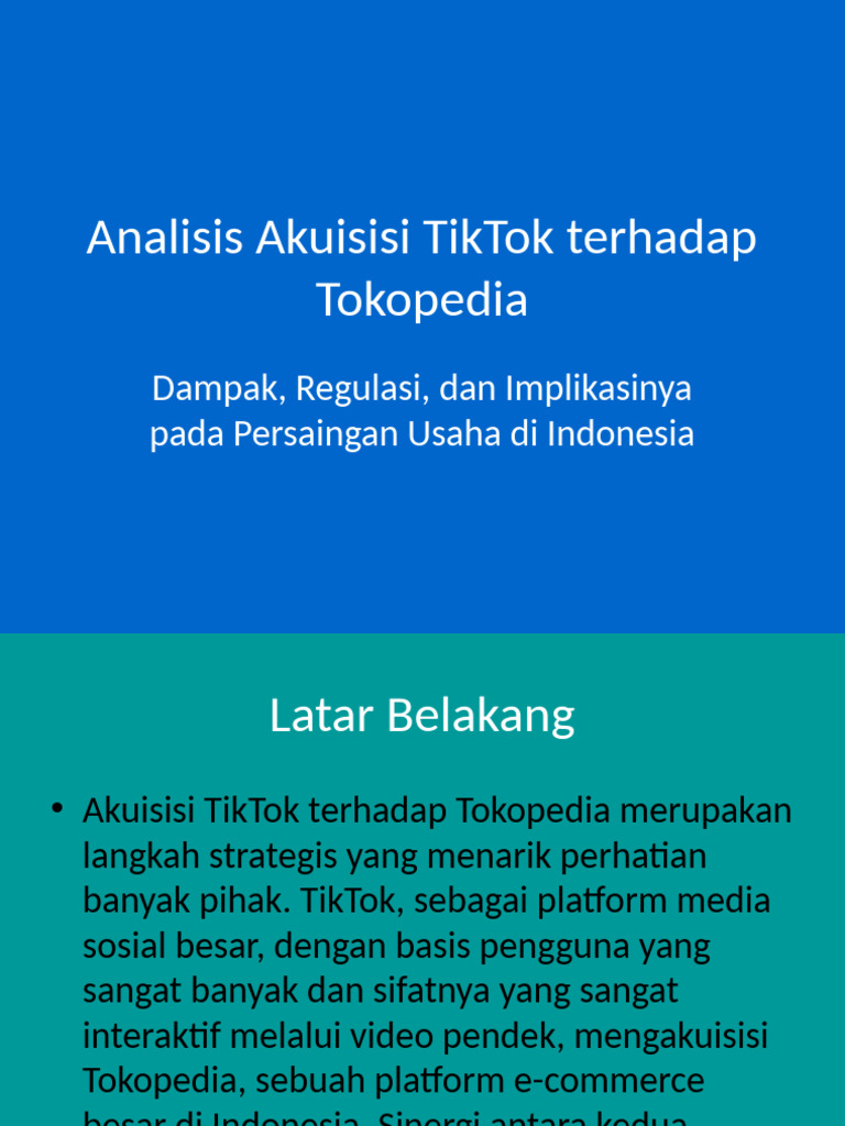 Akuisisi TikTok Tokopedia Updated | PDF