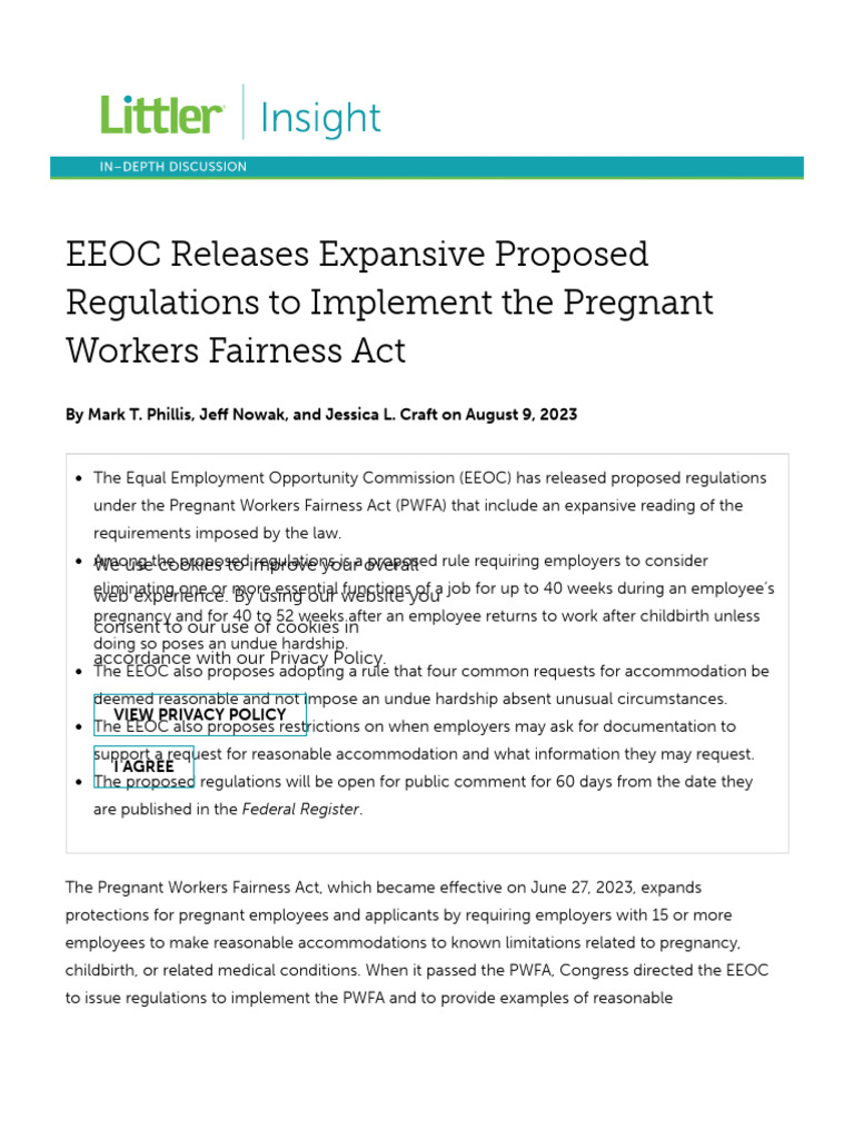 EEOC Proposes Regulations for PWFA | PDF | Americans With Disabilities ...