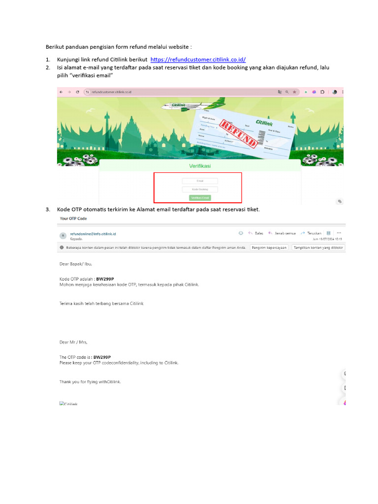 Langkah-langkah pengajuan refund | PDF