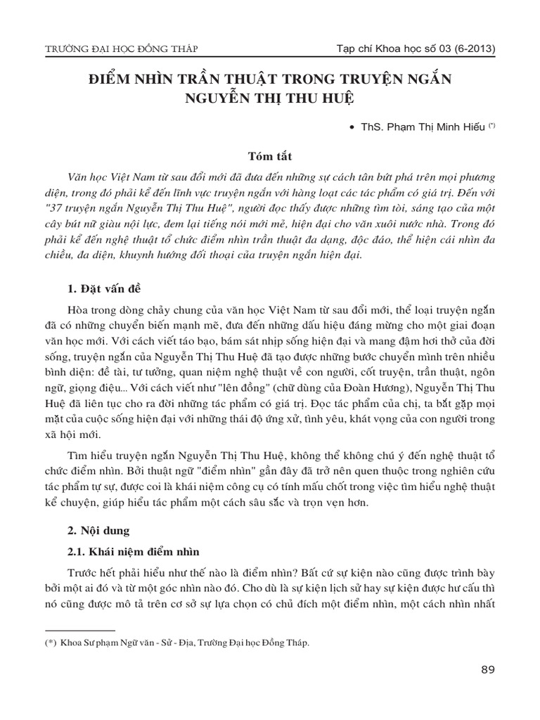 Dim Nhin TRN Thut Trong Truyn NGN N | PDF