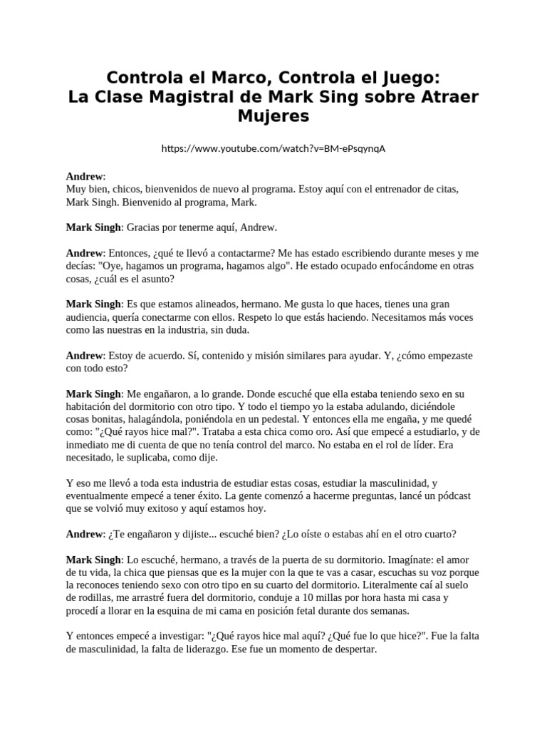 Mark-Sing-Controla El Marco | PDF | Masculinidad | Mujer