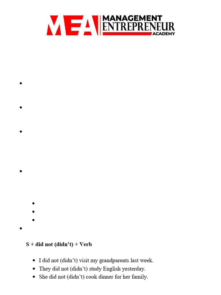 Definisi dan Contoh Simple Past Tense | PDF