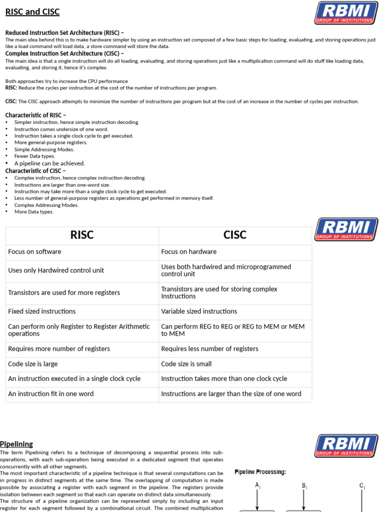 Mca Coa-unit III | PDF | Central Processing Unit | Computer Hardware