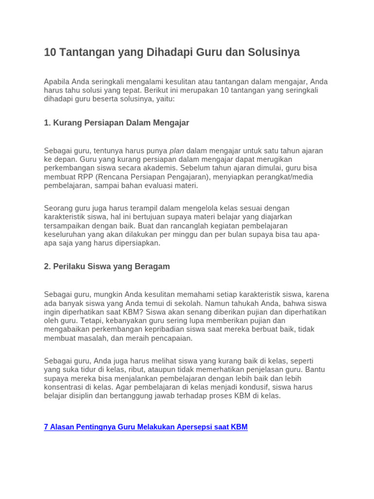 10 TANTANGAN Dan SOLUSINYA (PMM) | PDF