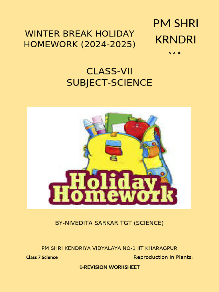 Class 7 Science Holiday Homework | PDF | Plant Reproduction | Sexual ...