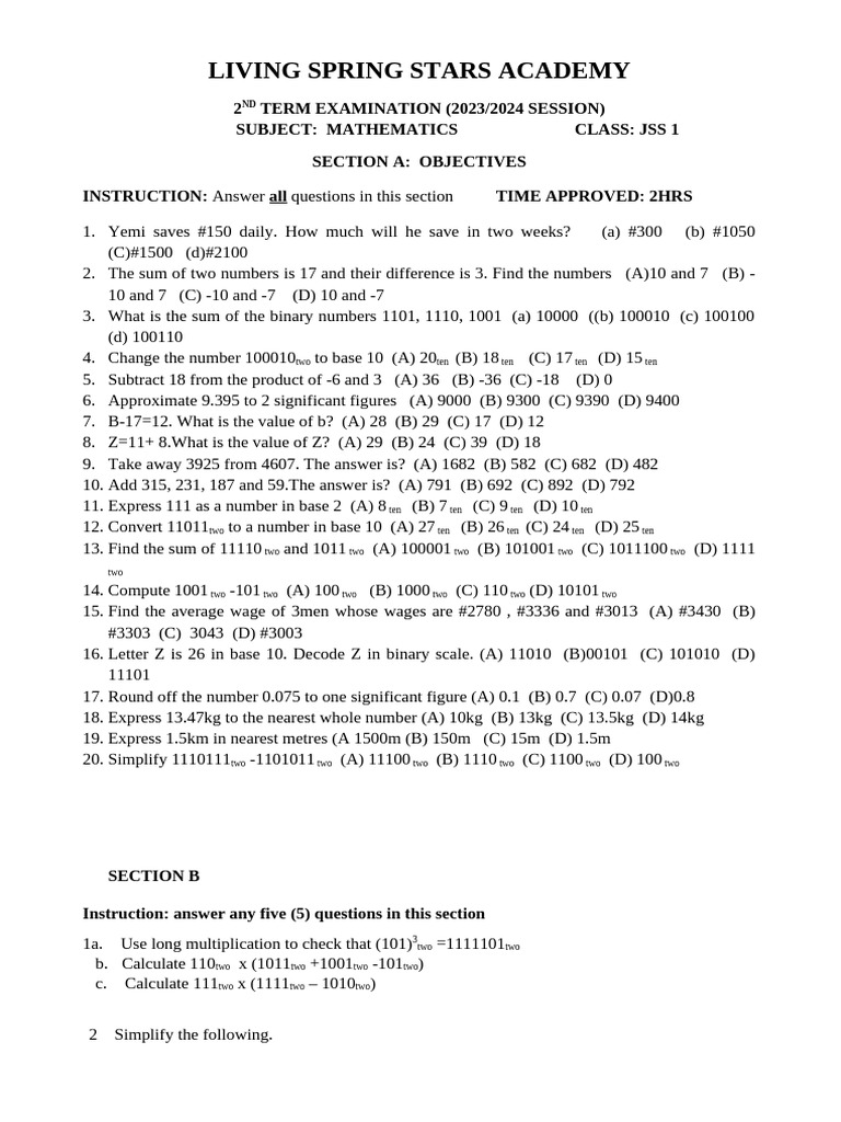 JSS 1,3 MATHS | PDF | Rectangle | Euclidean Plane Geometry