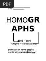 100 Examples of Homograph | PDF
