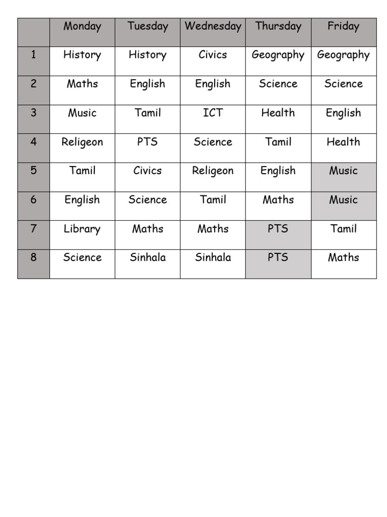 New Time Table | PDF