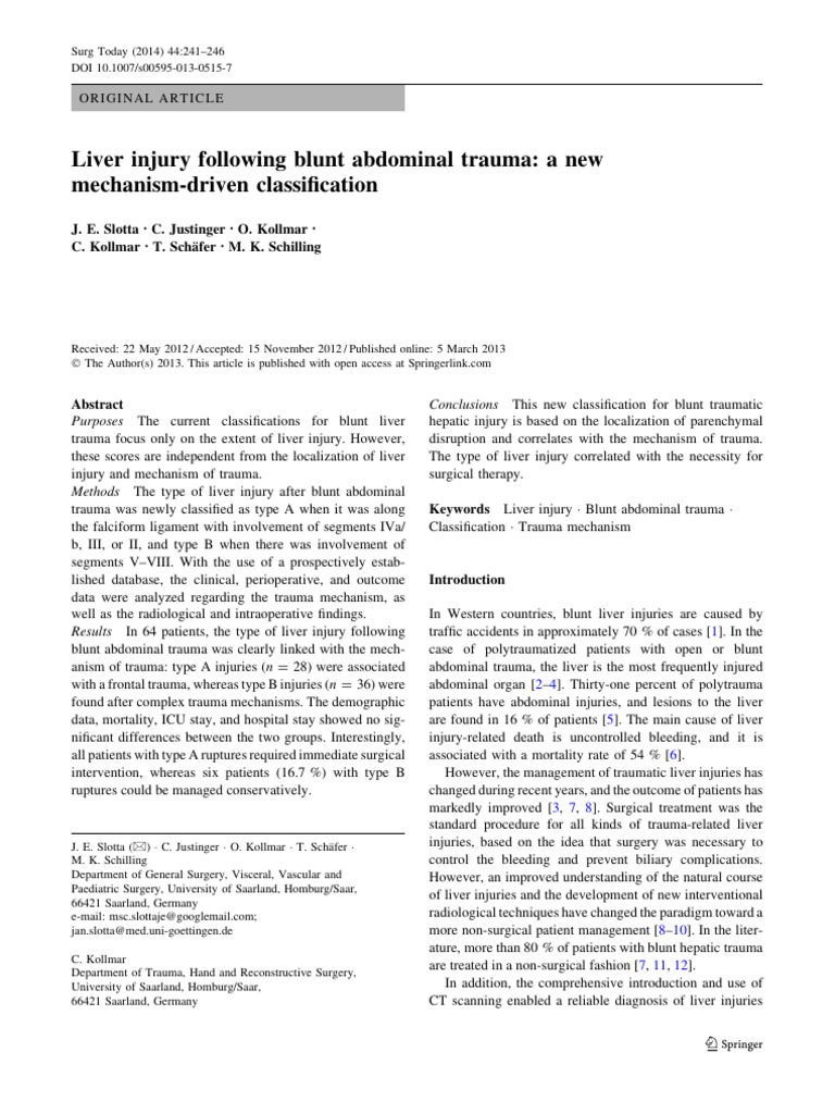 Slotta2013 - Liver Injury Following Blunt Abdominal Trauma - A New ...