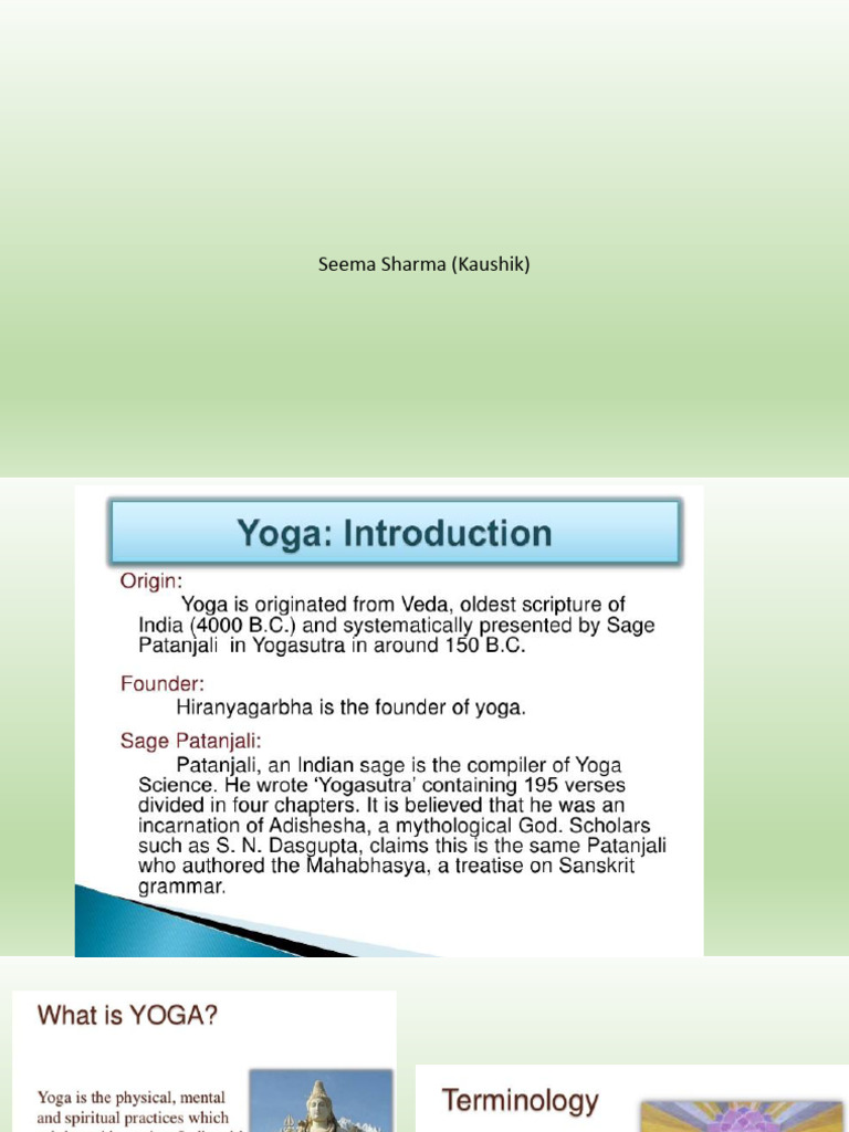SSK - Introduction To Yoga | PDF