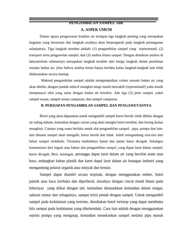 LKP 6a Pengambilan - Sampel - Air | PDF