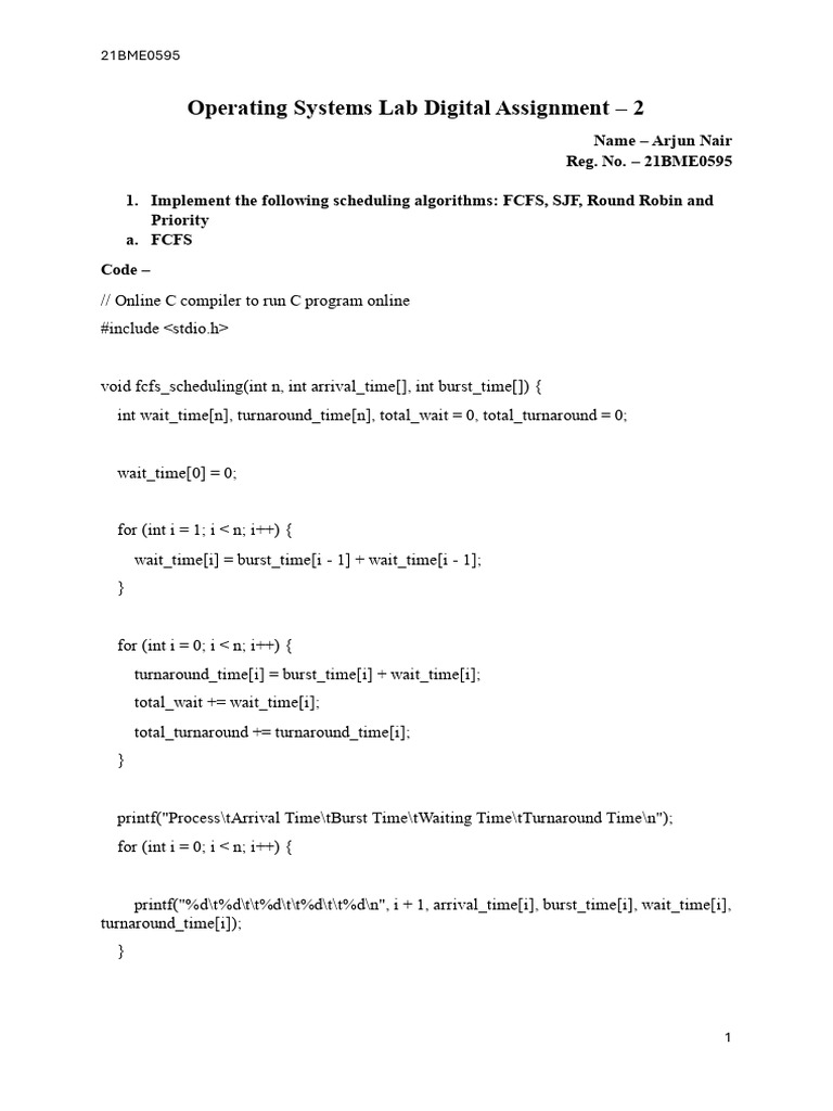 Operating Systems Scheduling Algorithms | PDF | Software Development ...