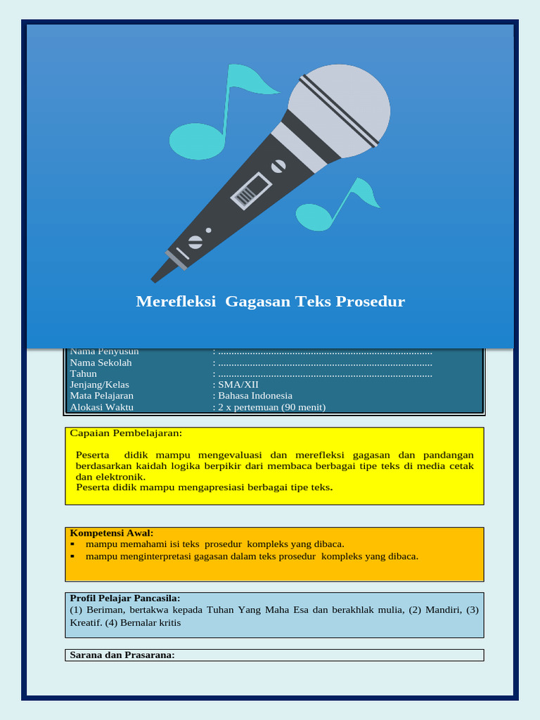 MODUL AJAR MEMBACA Prosedur | PDF