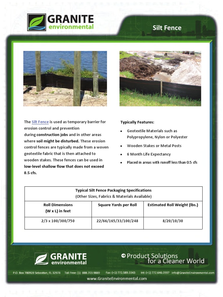 Silt Fence | PDF | Natural Materials | Civil Engineering