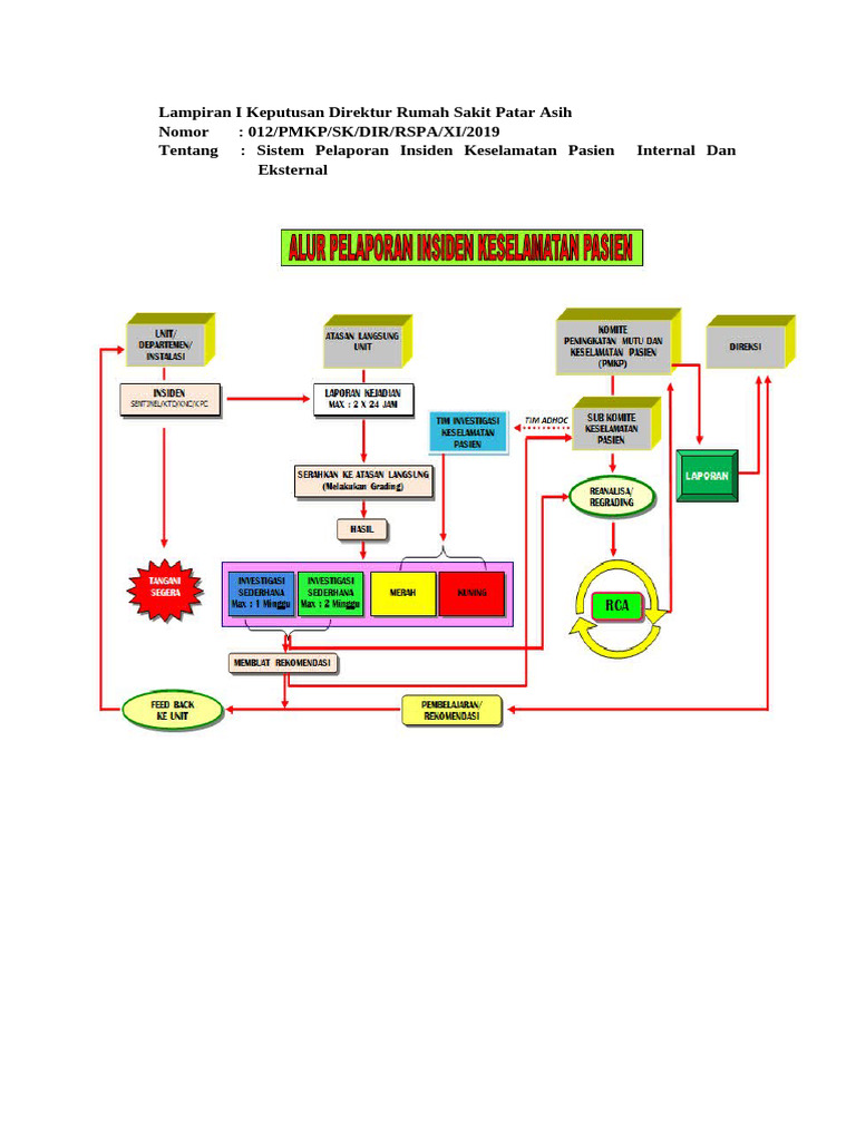 ALUR PELAPORAN INSIDEN KESELAMATAN PASIEN | PDF