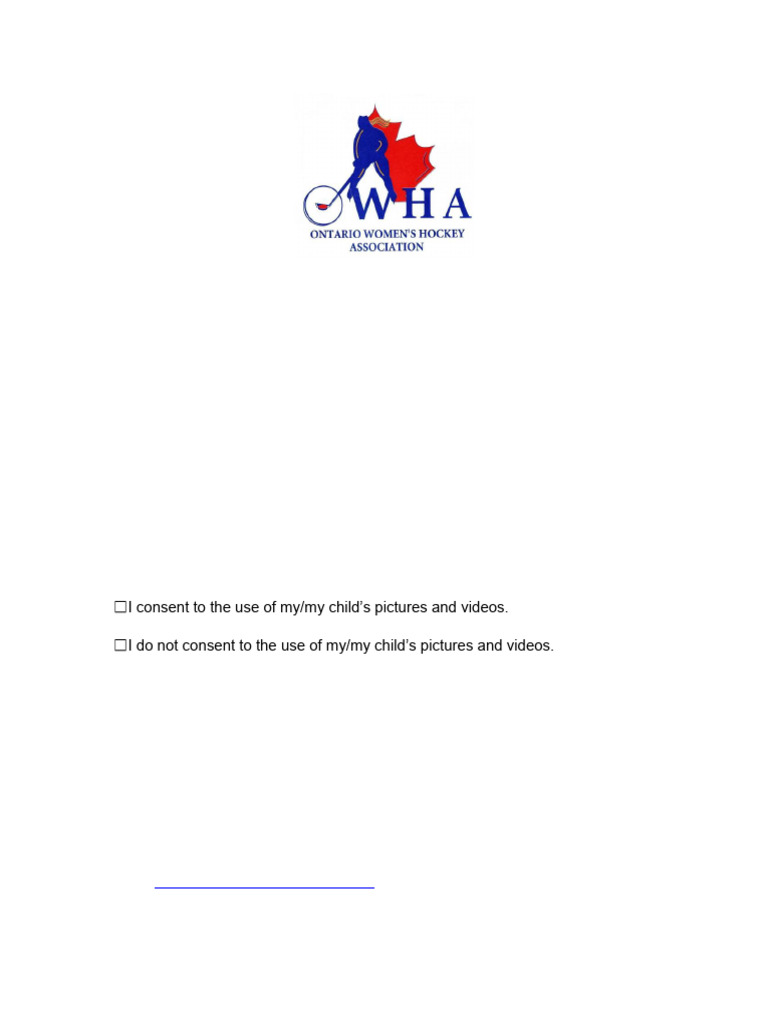 OWHA 2024 U16 Photo Waiver Form | PDF