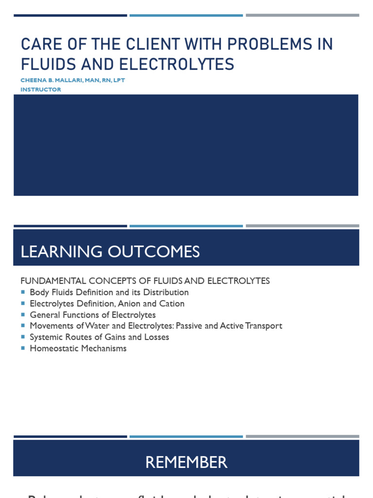 Introduction To Fluids and Electrolytes For Students | PDF | Physiology