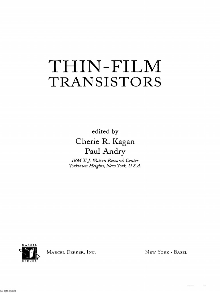 Thin Film Transistors | PDF | Field Effect Transistor | Transistor