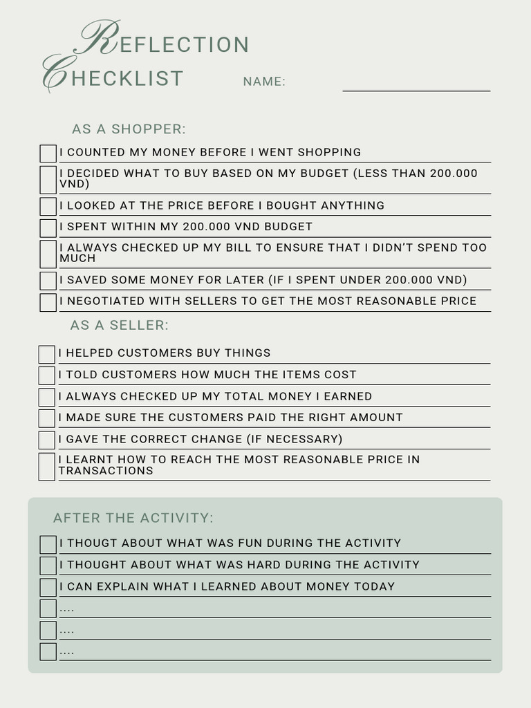 Beige Pale Green Aesthetic Travel Checklist PDF | PDF