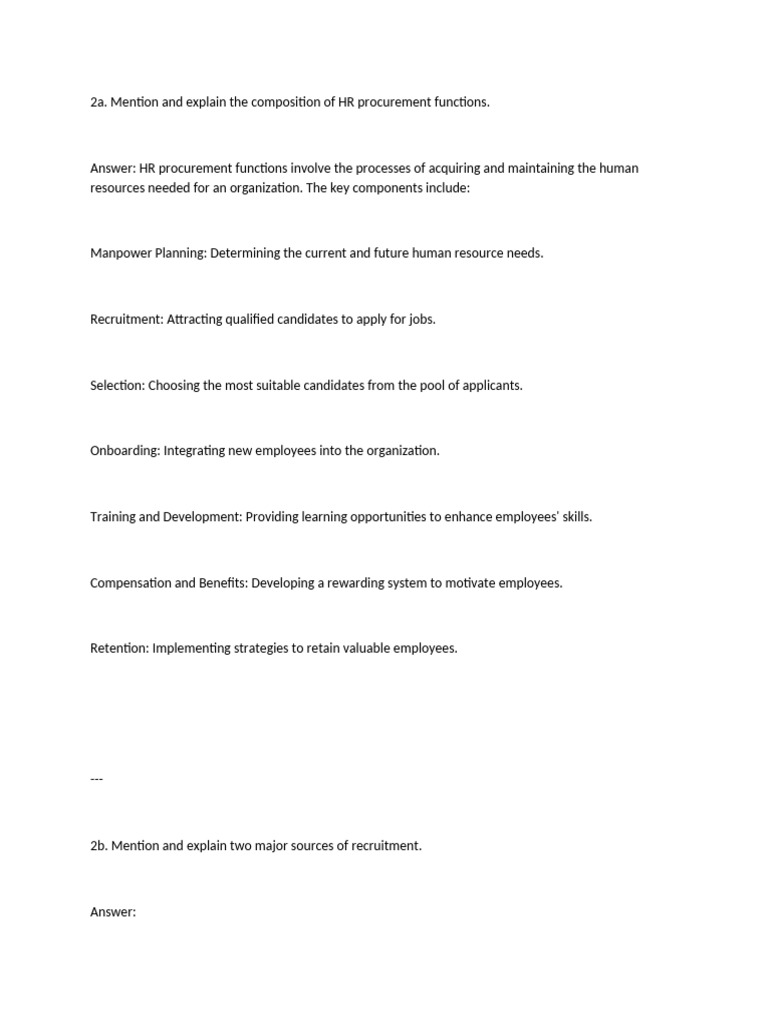 HR Procurement Functions and Recruitment Insights | PDF | Recruitment ...