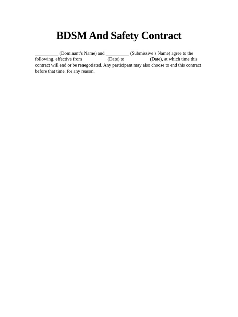 Safety_Contract | PDF | Dominance And Submission