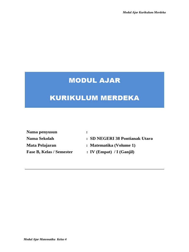 Modul Ajar MTK Unit 1 | PDF