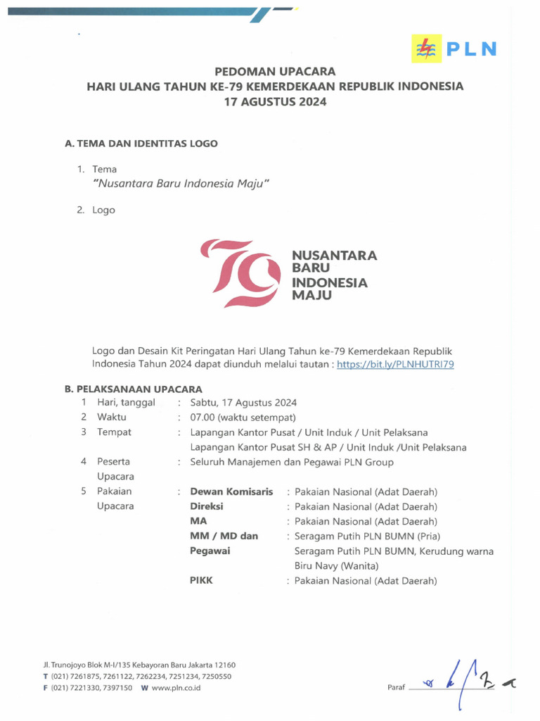Pedoman Upacara HUT Ke-79 Kemerdekaan RI | PDF