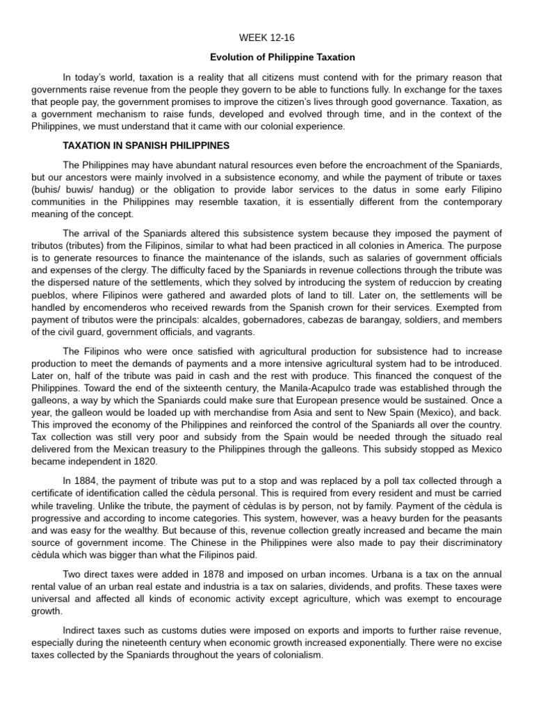 Philippine Tax History Overview | PDF | Taxes | Value Added Tax