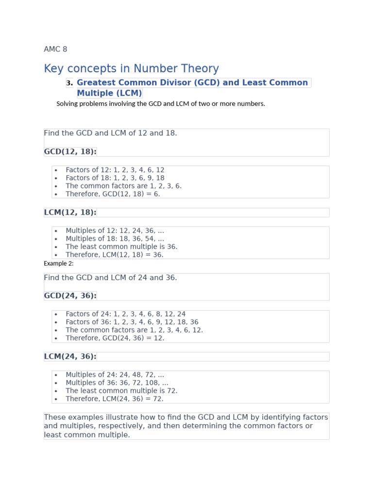 AMC 8 Key Concepts 3 | PDF